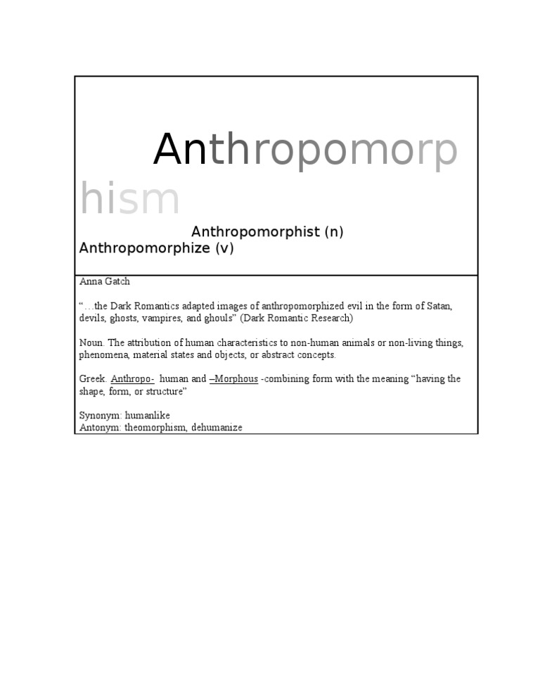 Understanding Anthropomorphism Concepts | PDF