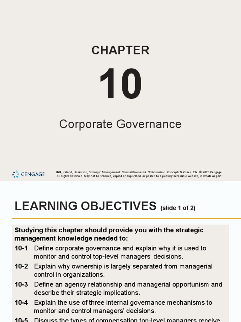 Topic 10 Corporate Governance | PDF | Corporate Governance | Strategic ...