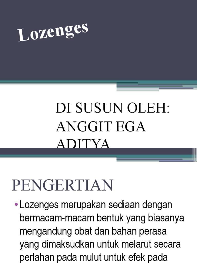 Jenis dan Manfaat Lozenges Obat | PDF | Pengembangan Diri