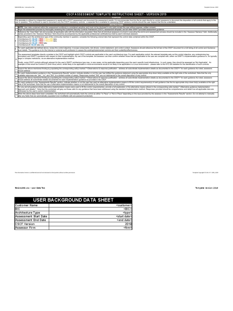 CSCF Assessment Template For Advisory Controls (Version 2019) v5 | PDF ...
