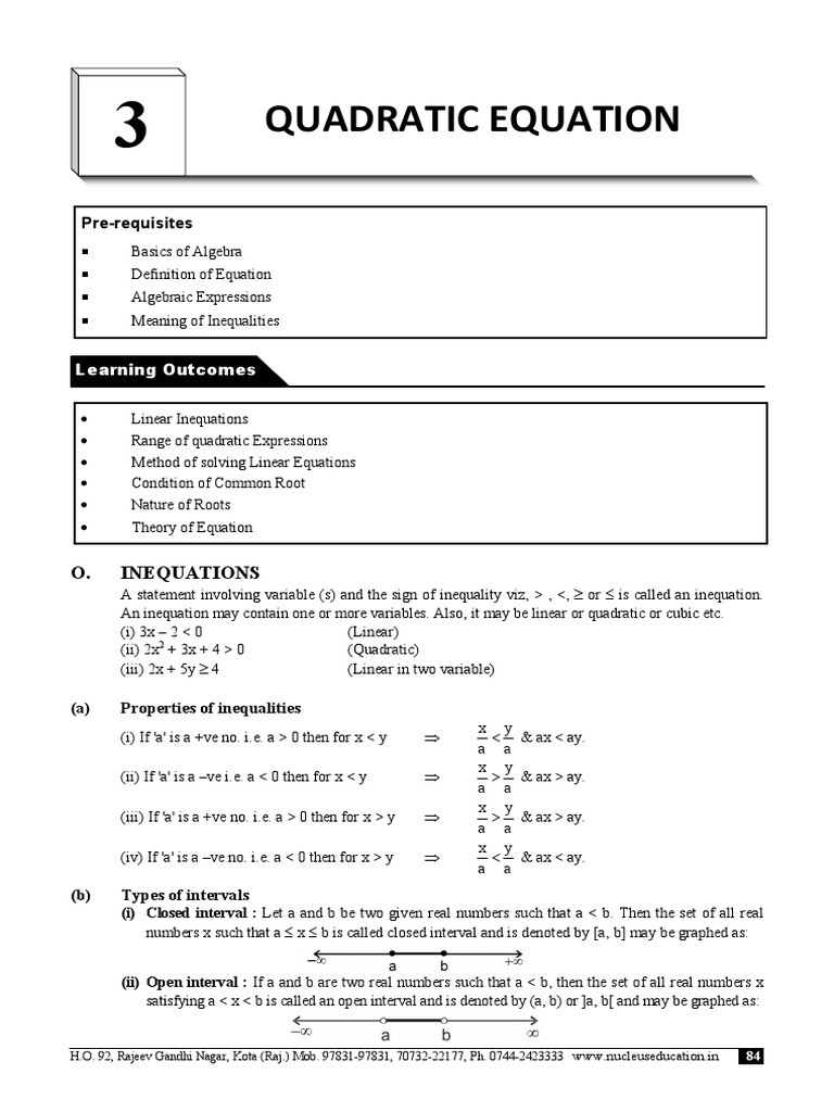 Quadratic Equation | PDF | Quadratic Equation | Factorization