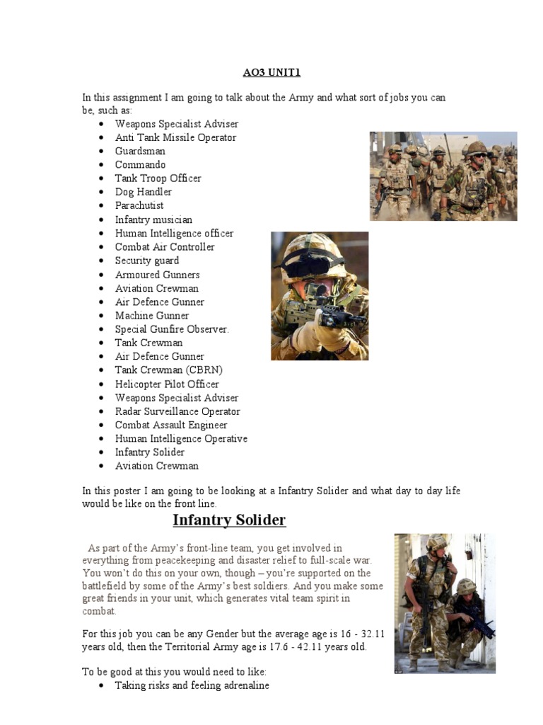 AO1 UNIT 1 | Infantry | Tanks