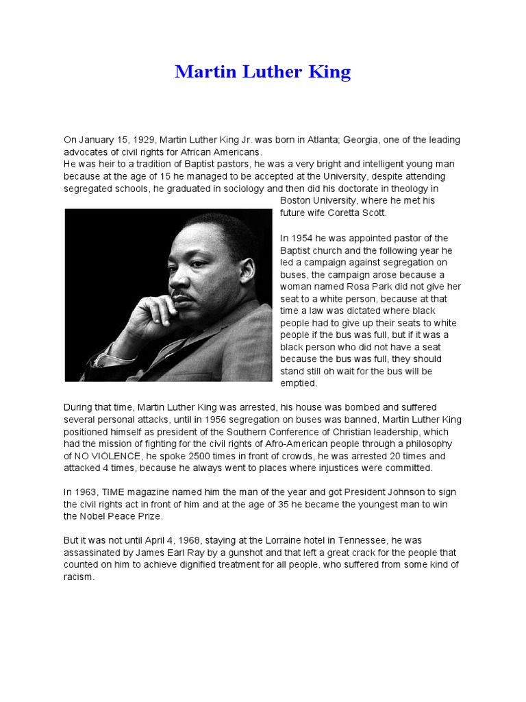 Martin Luther King | PDF | Martin Luther King Jr. | Social Movements