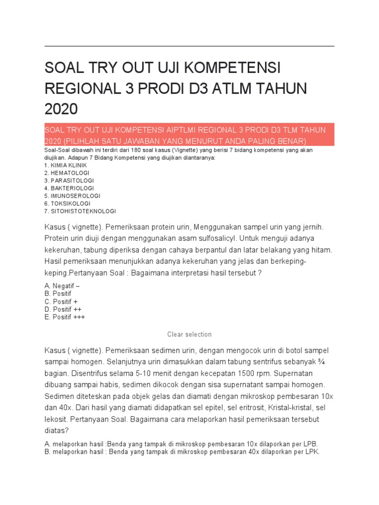 Soal Uji Kompetensi ATLM 2020 | PDF | Pengembangan Diri