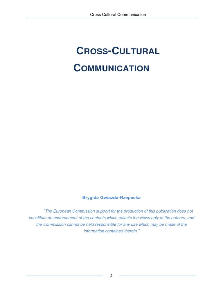 Cross Cultural Communication E-Book | PDF