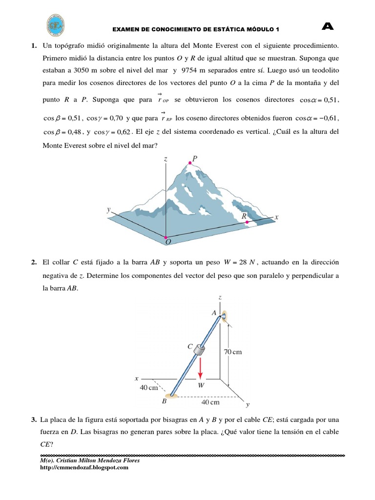 A Estática 01 | PDF | Vector Euclidiano | Fuerza