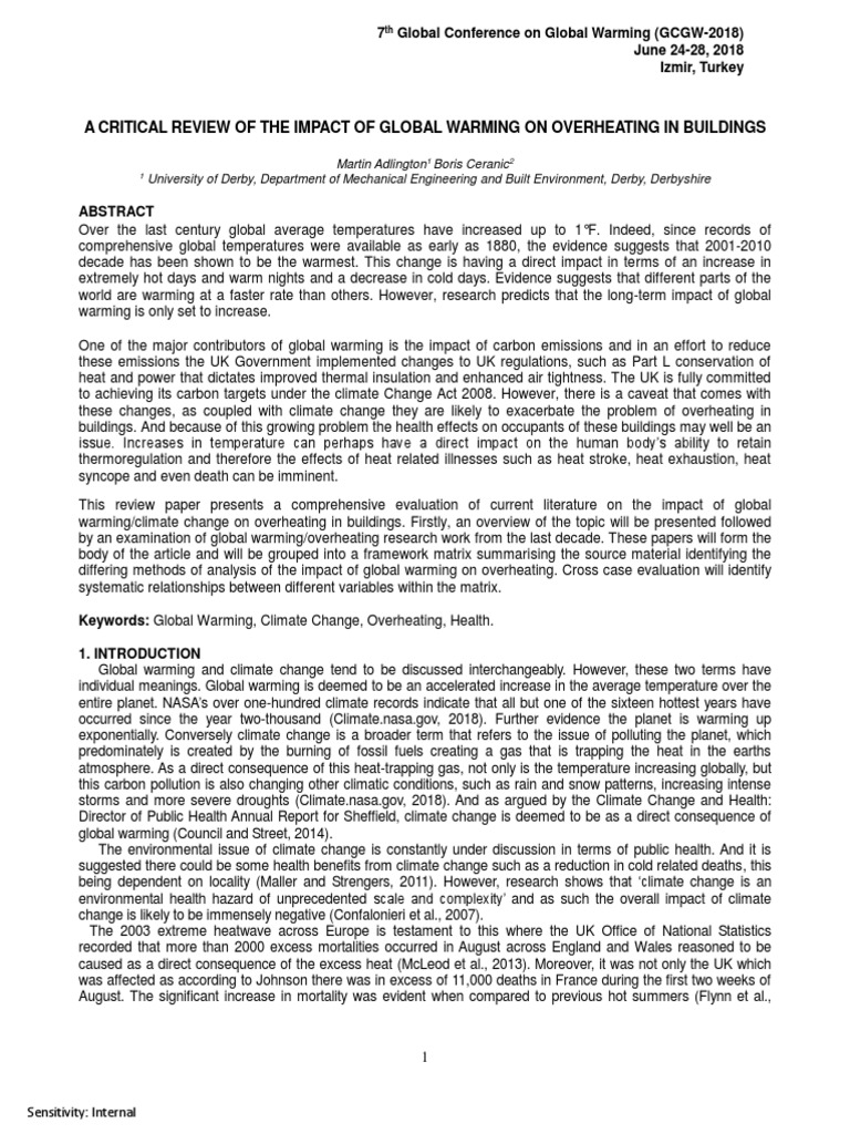 Adlington Martin (2018) | PDF | Climate Change | Hyperthermia