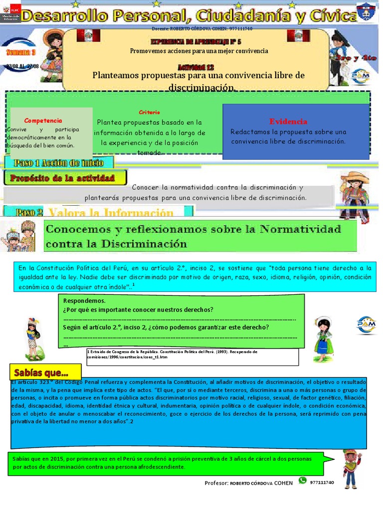 Dpcyc 5to Semana 3 - 27082021 | PDF | Discriminación | Racismo