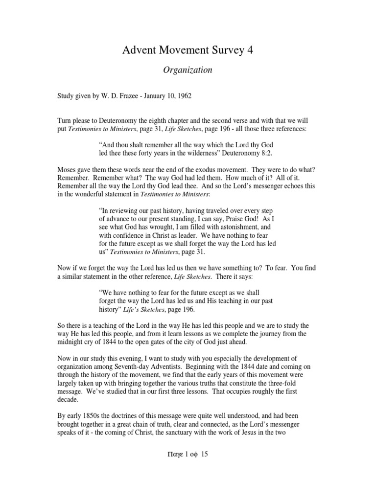 Advent Movement Survey 4 | PDF | Seventh Day Adventist Church ...
