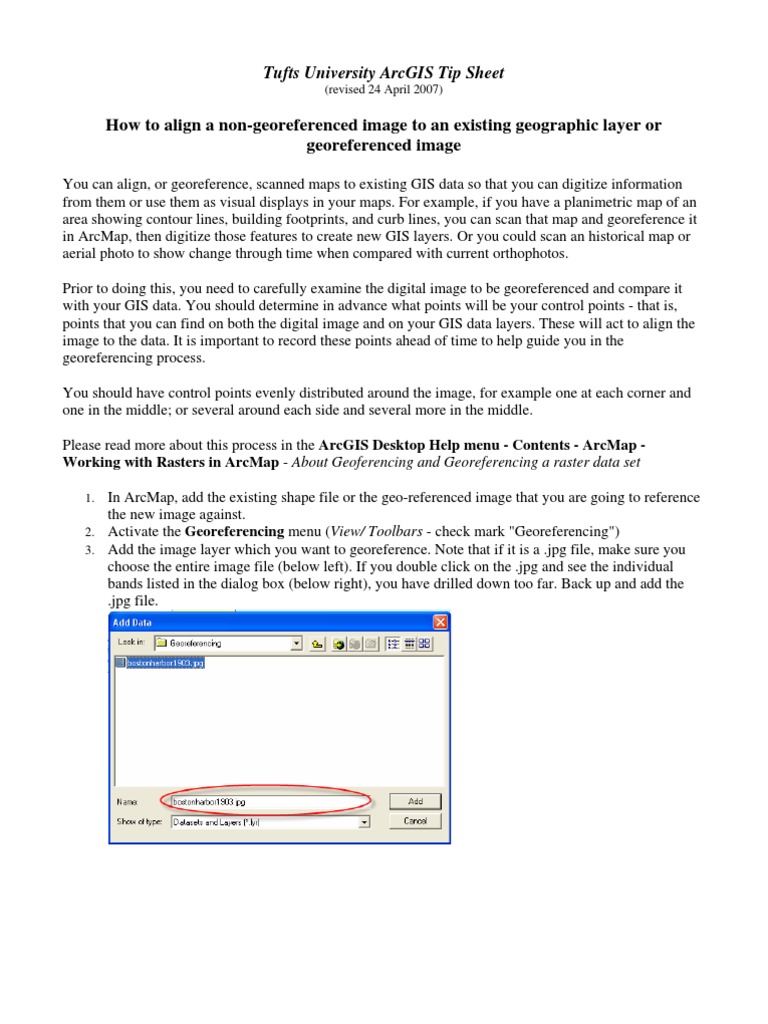 How To Align A Non-Georeferenced Image To An Existing Geographic Layer or Georeferenced Image ...