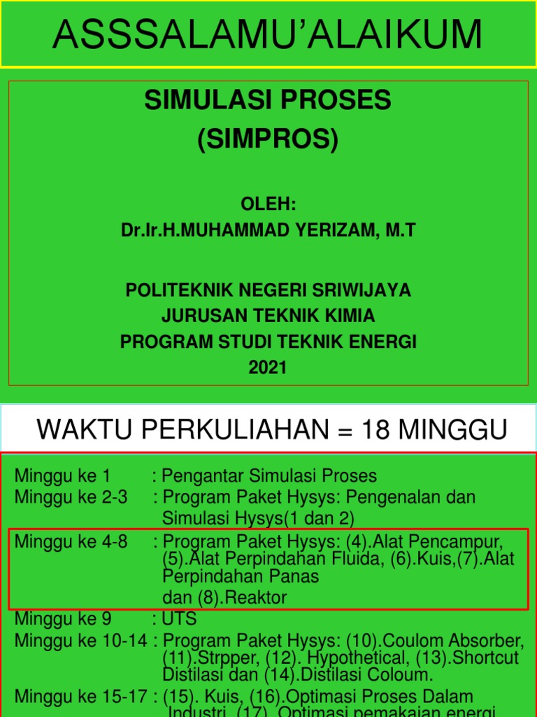 Simulasi Proses dengan Hysys | PDF | Metode & Bahan Ajar | Sains ...