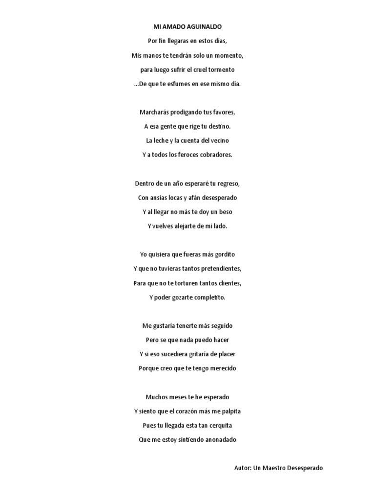 Un poema de añoranza por el aguinaldo y la Navidad | PDF