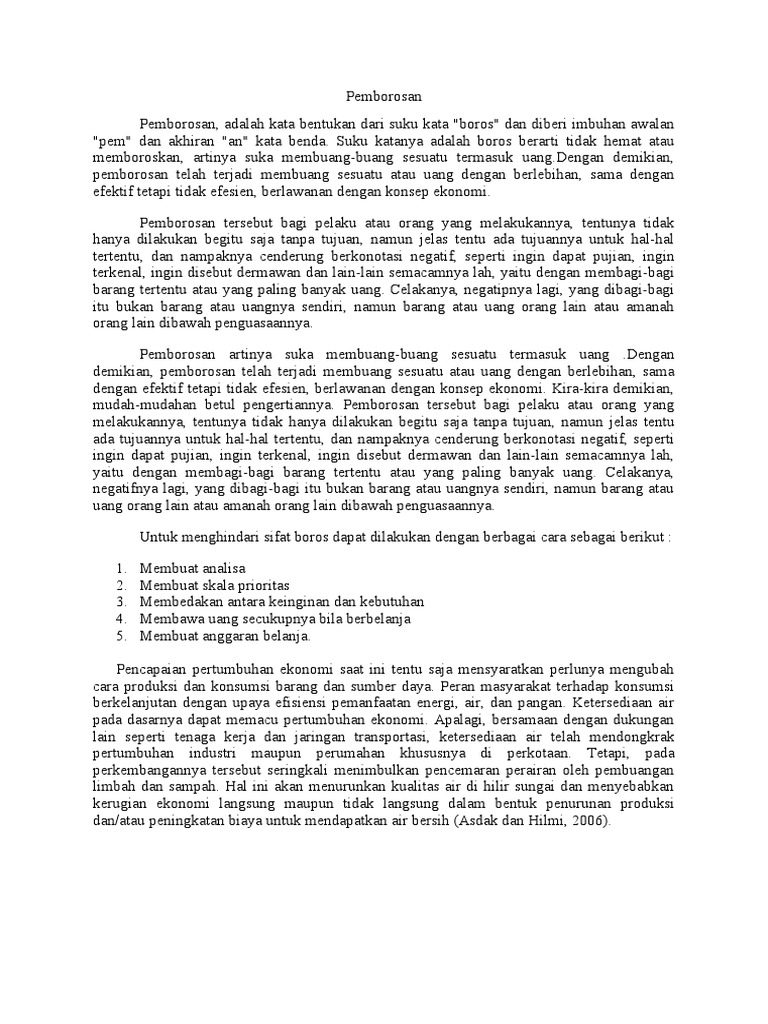 Arti dan Dampak Pemborosan Uang | PDF