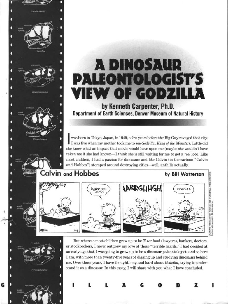 View of Godzilla: Kenneth Carpenter PH D | PDF | Dinosaurs | Tyrannosaurus