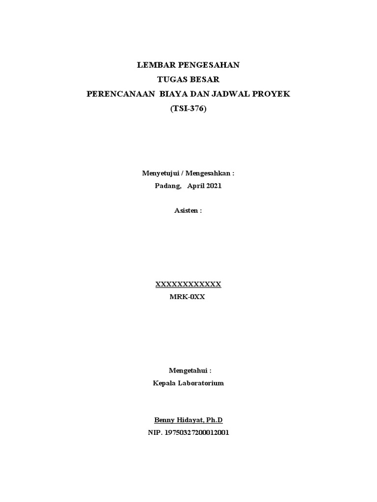 Lembar Pengesahan TB Rab 2021 | PDF