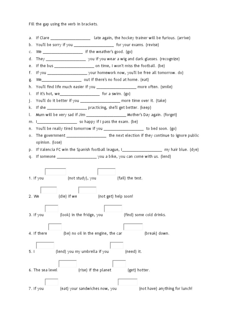 First Conditional Exercise