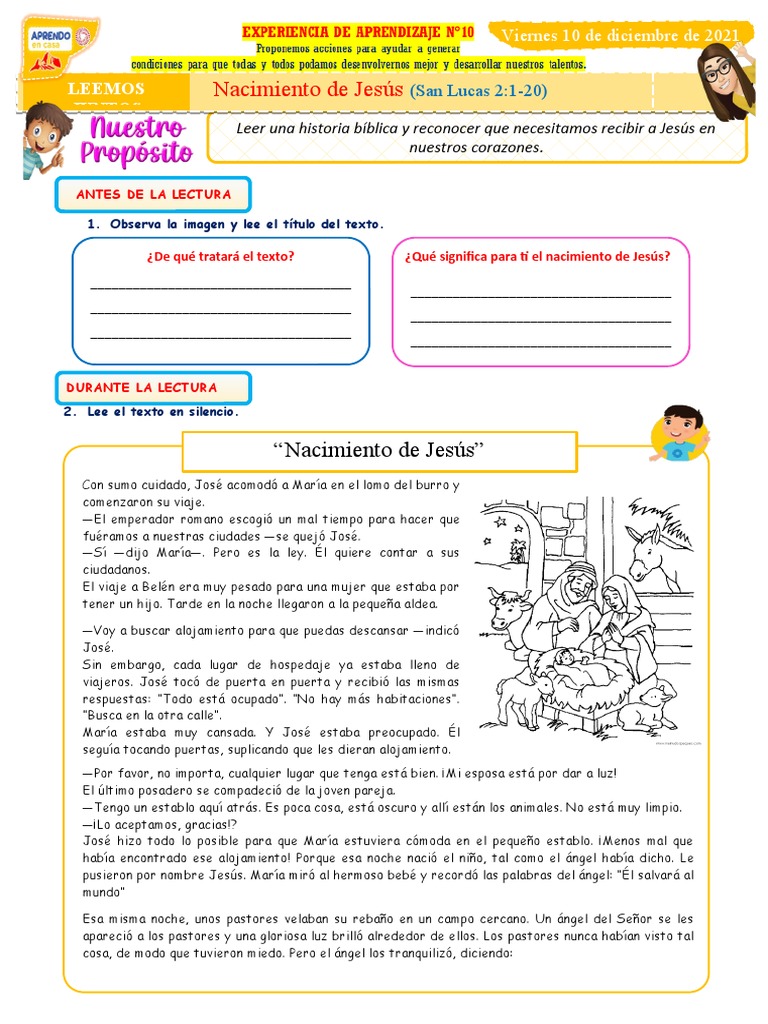 LEEMOS JUNTOS Nacimiento de Jesús | PDF | María, madre de Jesús | Jesús