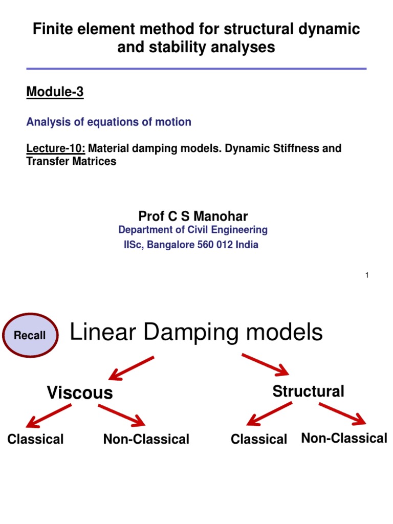 Finite Element Method For Structural Dynamic and Stability Analyses | PDF | Eigenvalues And ...