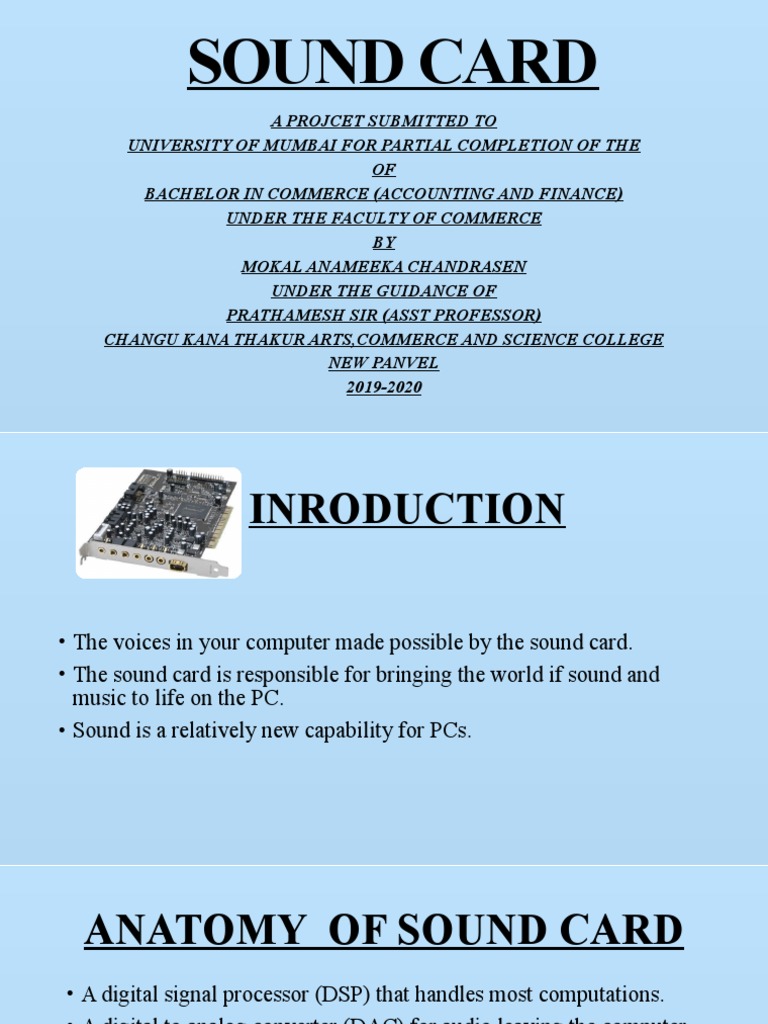 Sound Card | PDF | Computer Science | Audio Electronics