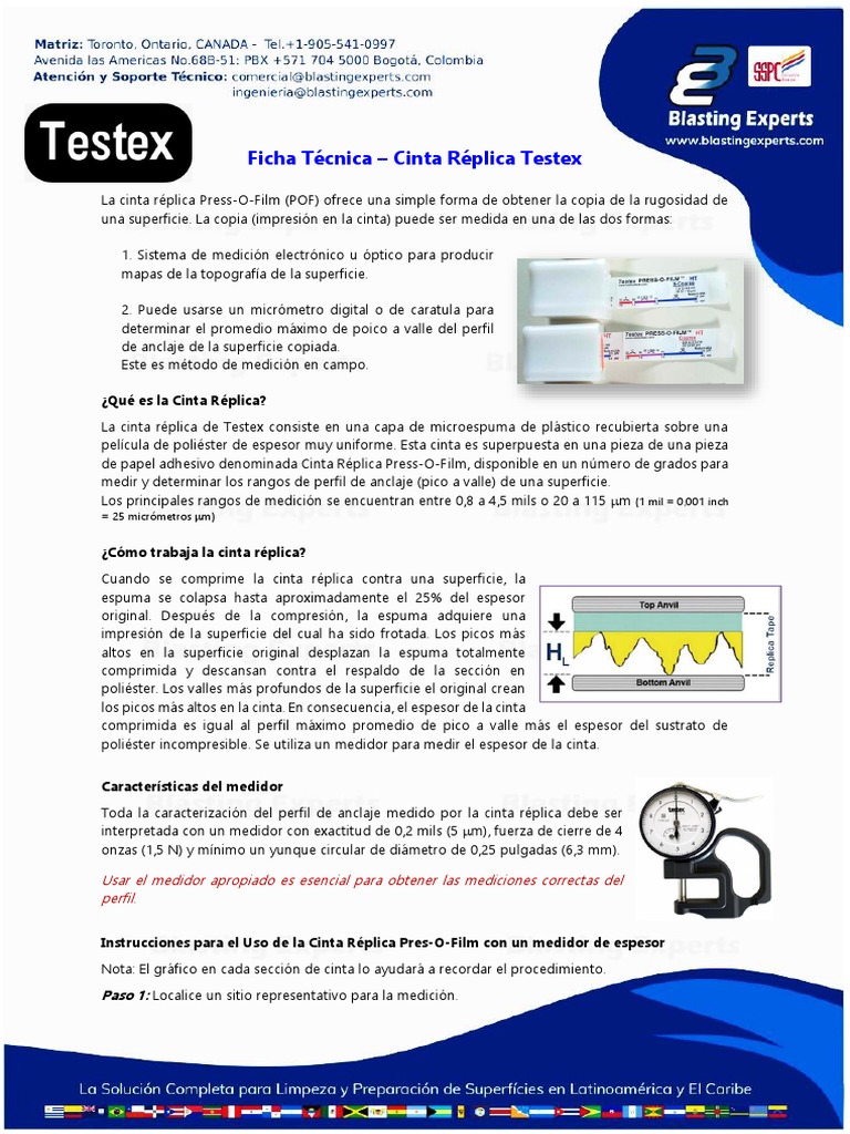 Ficha Tecnica Testex | PDF | Medición | Acero