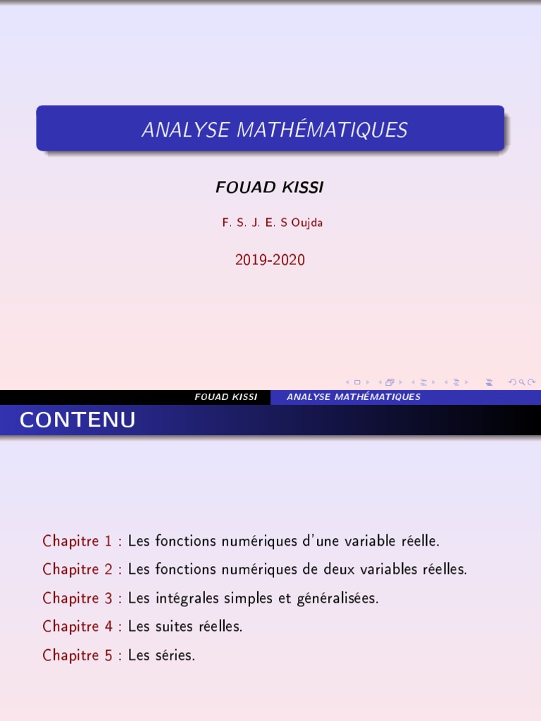 Analyse Mathématiques | PDF | Extremum | Limite (mathématiques)