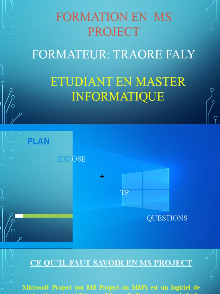 Formation MS Project : Guide Pratique | PDF | Planification | Gestion ...