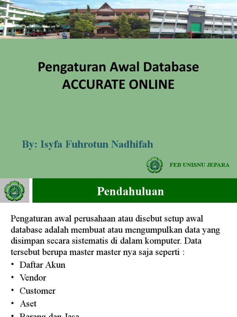 Pengaturan Awal Database Accurate Online | PDF