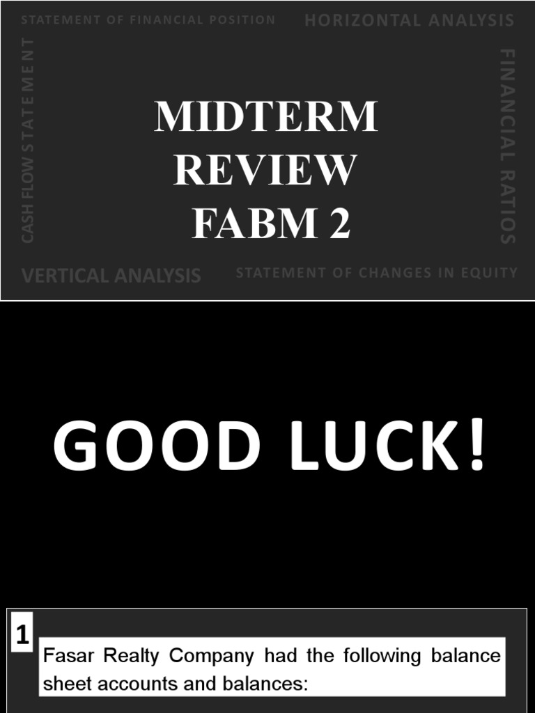 Midterm Review Fabm 2: Horizontal Analysis | PDF | Revenue | Expense