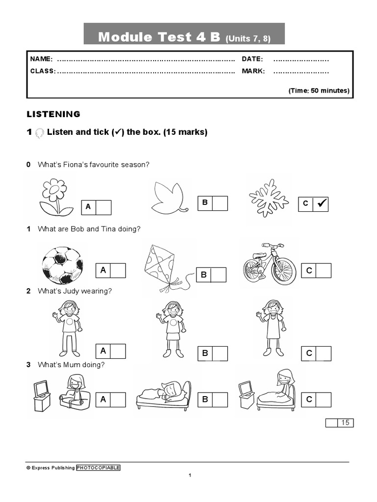 Smiles 3 Mod Test 4B | PDF