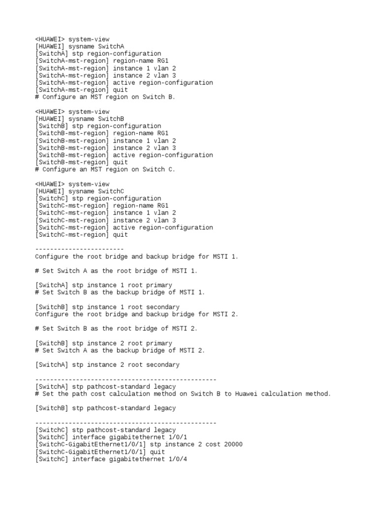 VRRP MSTP and Ospf Configuration | Download Free PDF | Network Switch ...