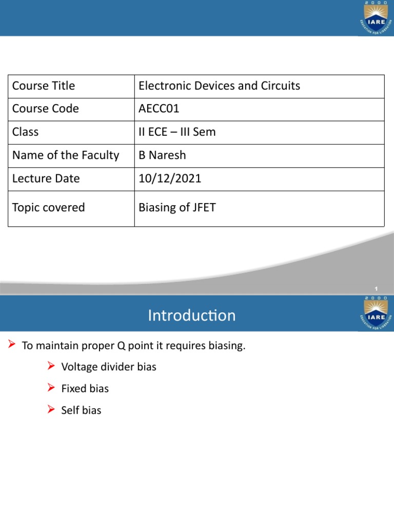 Biasing Of Jfet Pdf Field Effect Transistor Mosfet