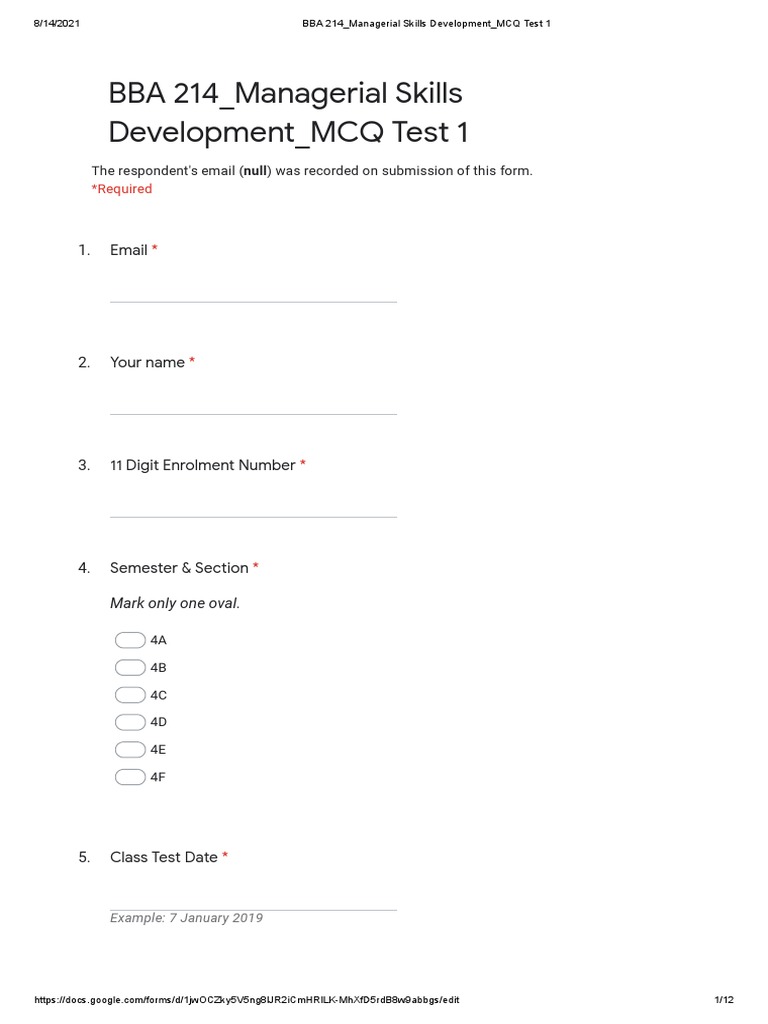 MCQ 1 Questions and Answers | PDF | Self Esteem | Self