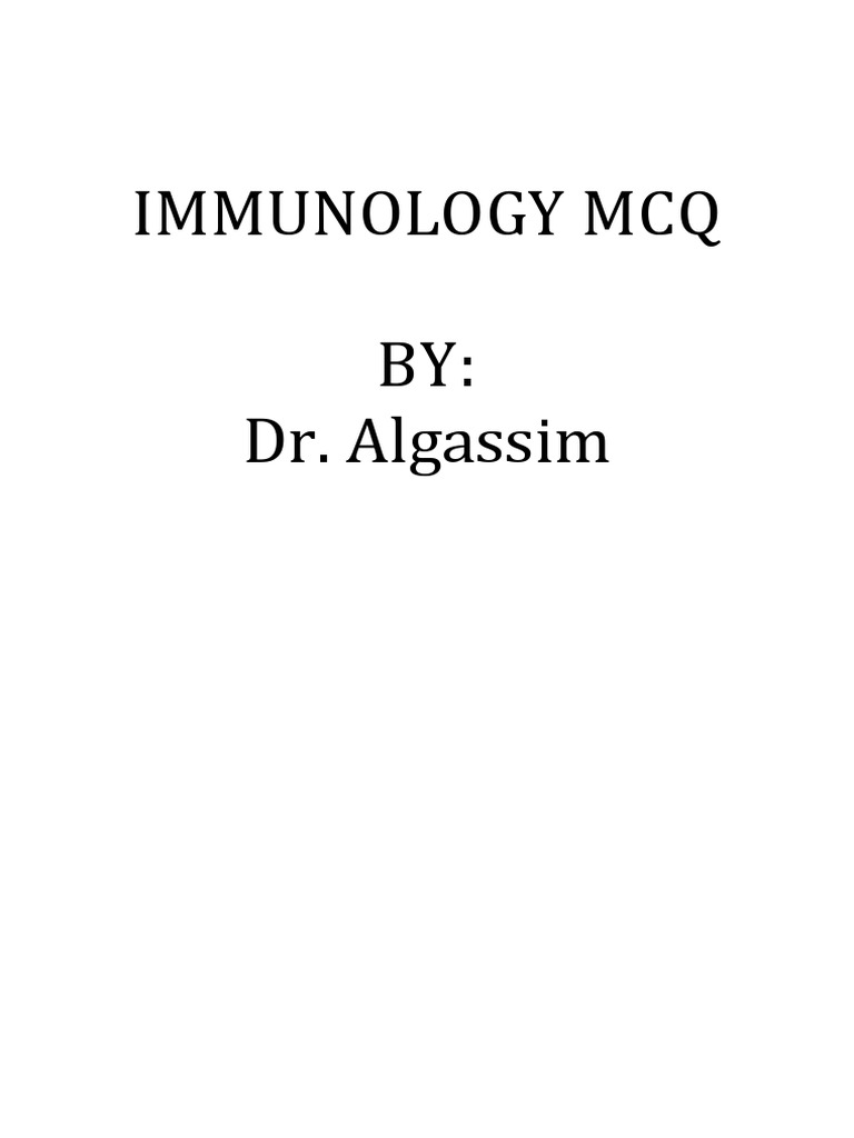 Immunology MCQs with Answers PDF | PDF | T Helper Cell | Immunoglobulin G