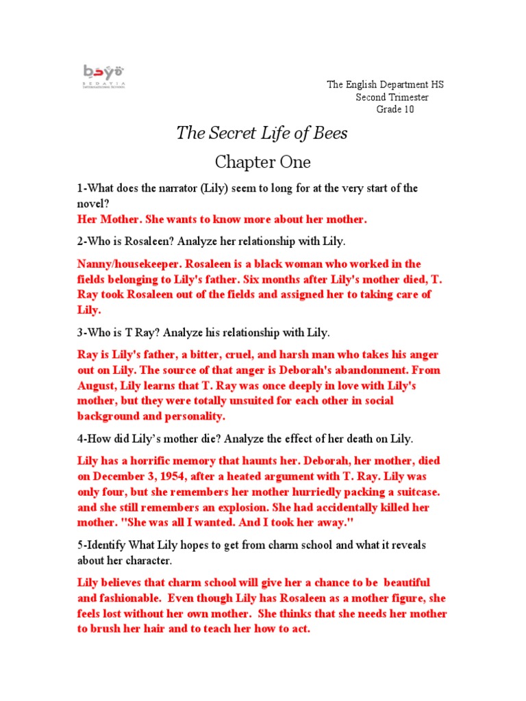 Secret Life of Bees Chapter Summary | PDF
