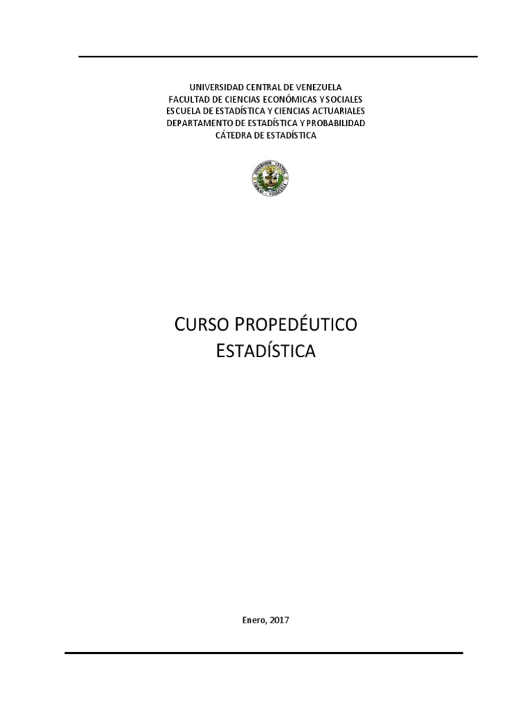 Contenido Programático de Estadística de Propedéutico EECA UCV | PDF | Estadísticas | Prueba ...