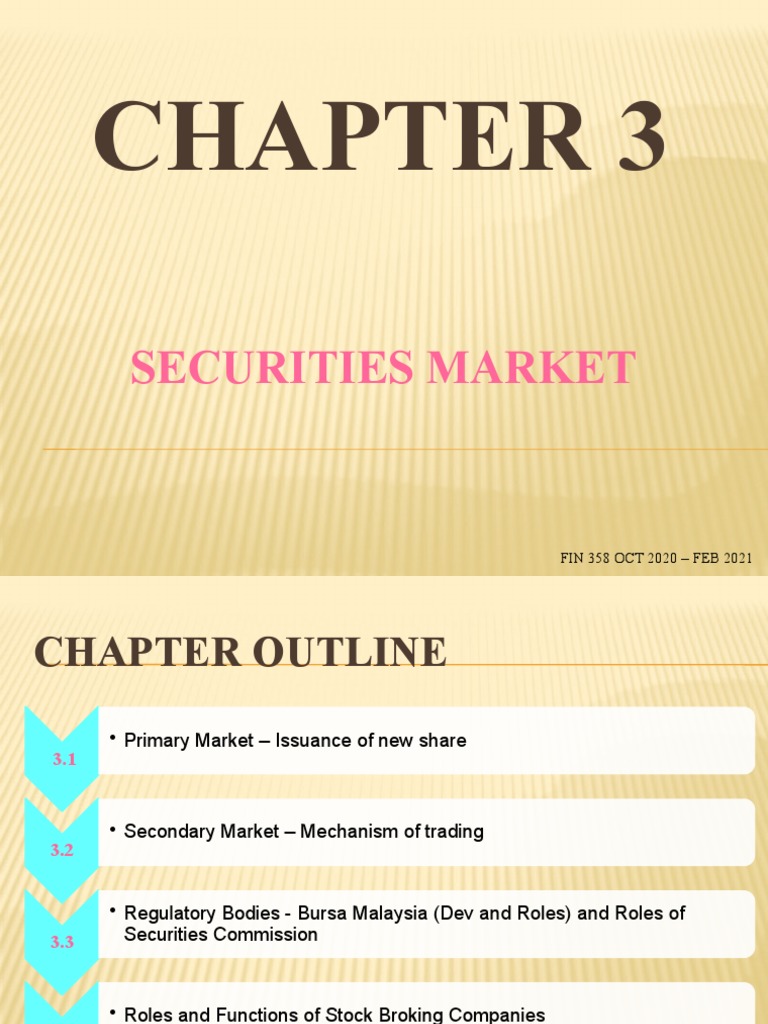 CHAPTER 3 Securities Market | Download Free PDF | Stocks | Securities (Finance)