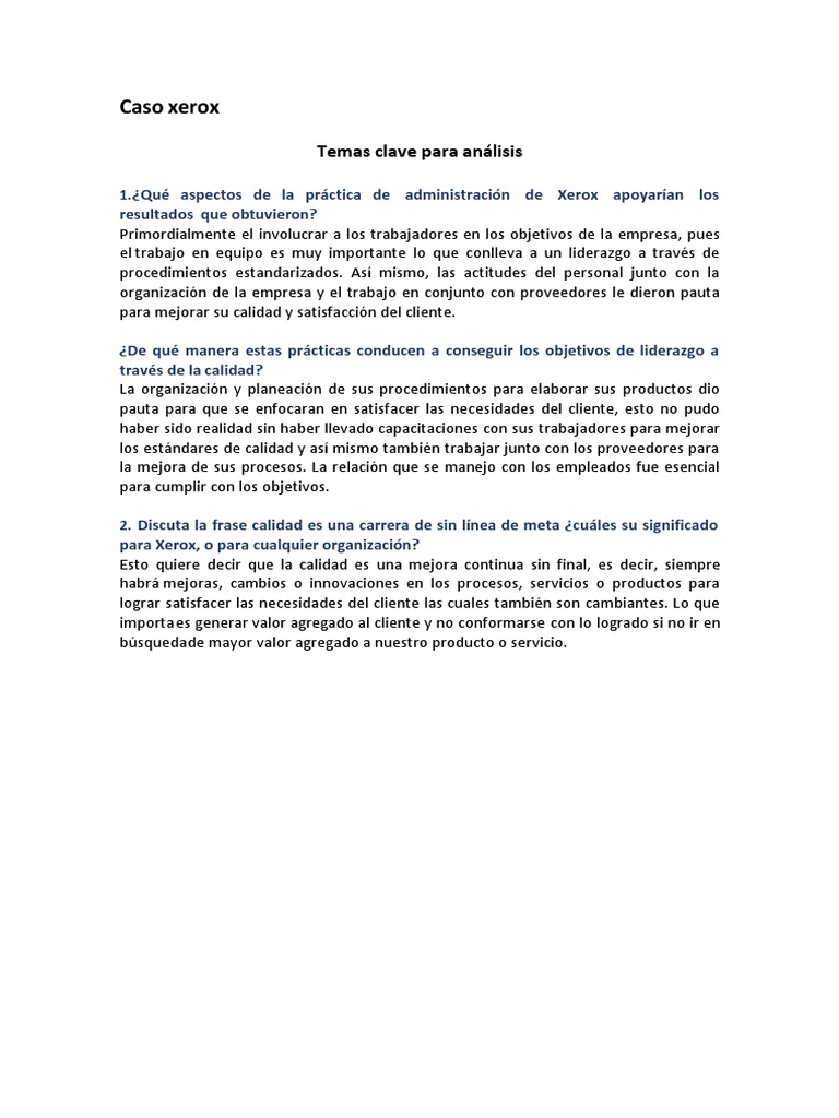Caso Xerox | PDF