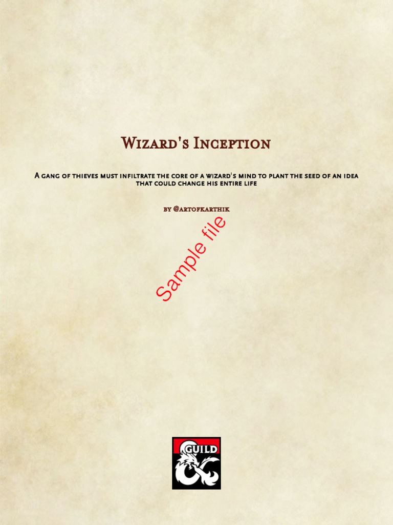 Sample File: Wizard's Inception | PDF | Dungeons & Dragons | Magician ...