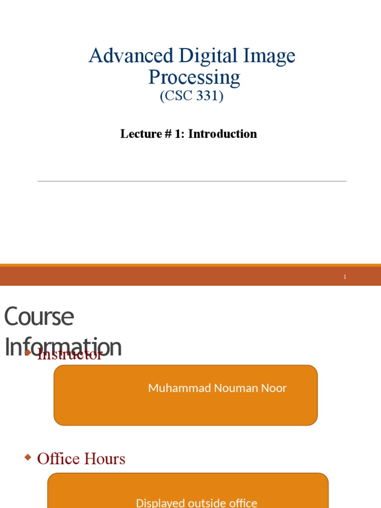 Advanced Digital Image Processing Overview | PDF | Medical Imaging ...