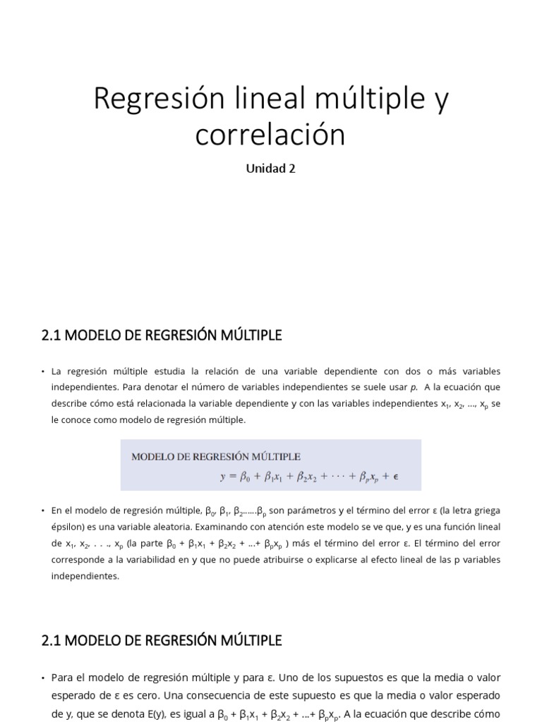 Regresión lineal múltiple y correlación | PDF | Regresión lineal | Análisis de regresión