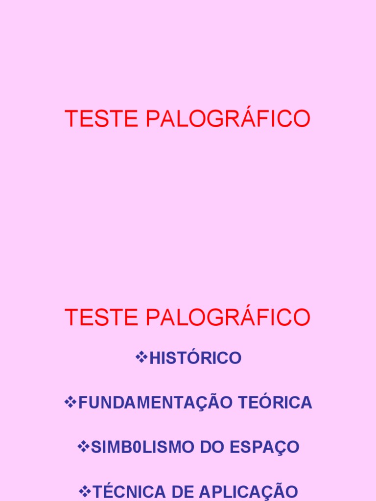 Teste Palográfico | PDF | Tempo | Conceitos psicológicos
