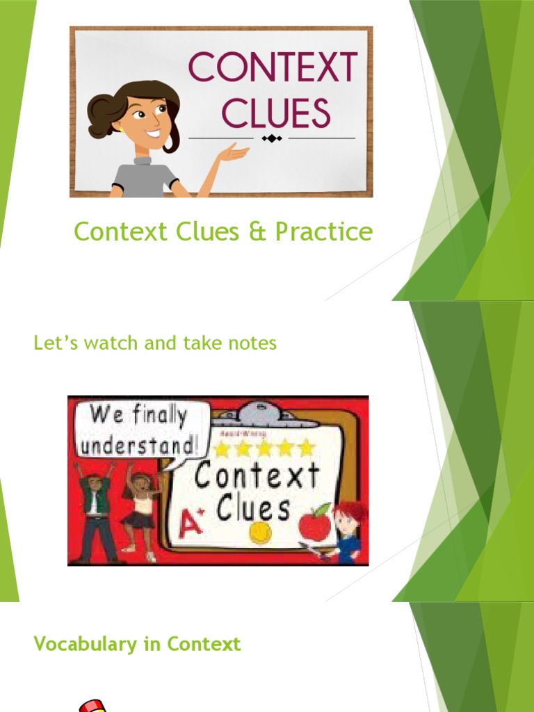 Context Clues & Practice | PDF | Linguistics | Lexicology