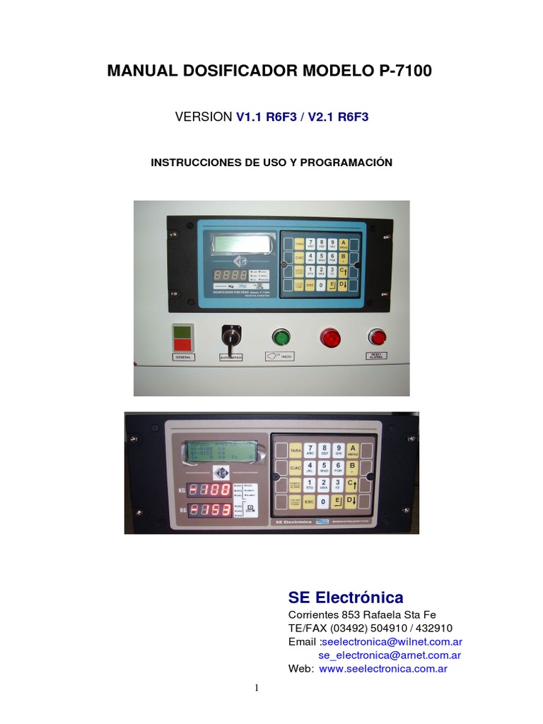 Manual de Uso del Dosificador P-7100 | PDF | Calibración | Medición