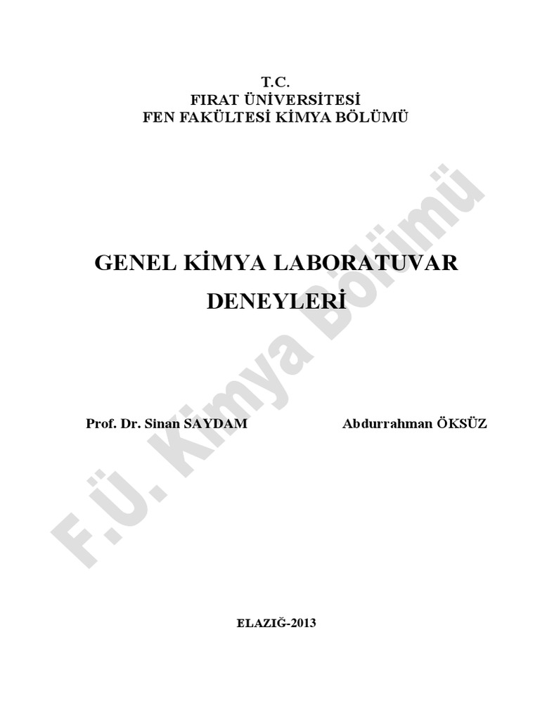 Genel Kimya Lab 2013 Kimya | PDF