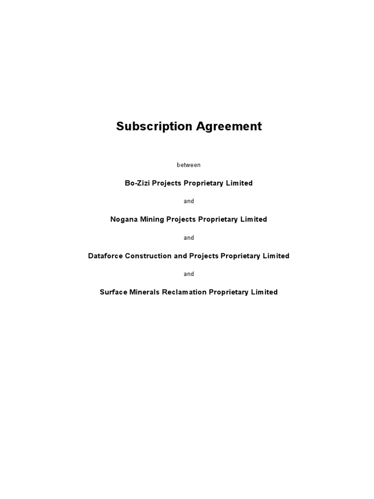 Subscription Agreement Overview | PDF | Breach Of Contract | Arbitration