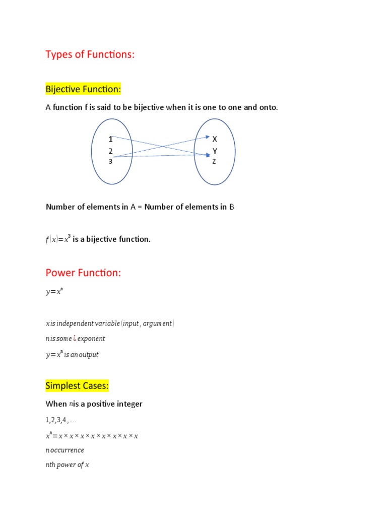Types of Functions | Download Free PDF | Polynomial | Function ...