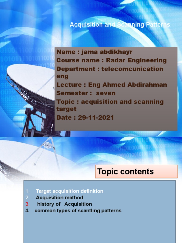 Acquisition and Scanning Patterns | PDF | Radar | Ct Scan