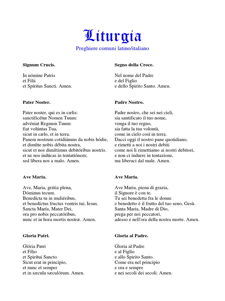 Liturgia Preghiere | PDF