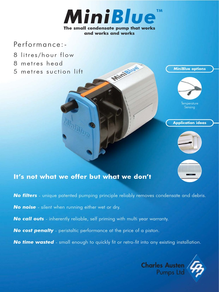 Mini Blue Condensate Pumps | PDF | Pump | Air Conditioning