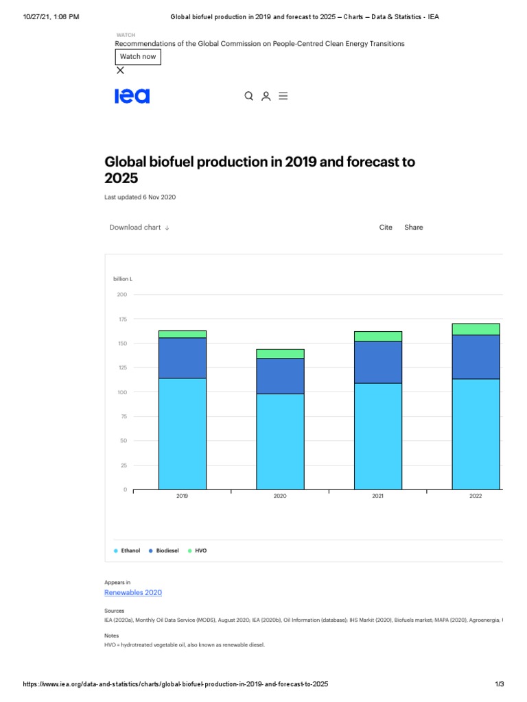 Global Biofuel Production in 2019 and Forecast To 2025: Download Chart ...